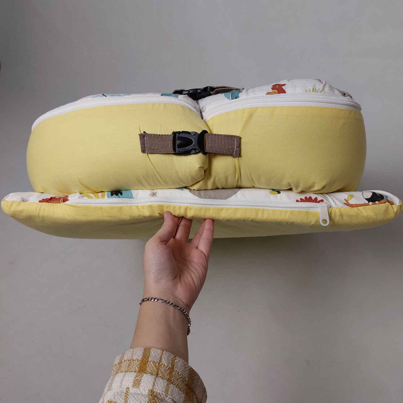 Baby Anti-Roll Nest – Animal Design & Organic Cotton - Full Set with ...