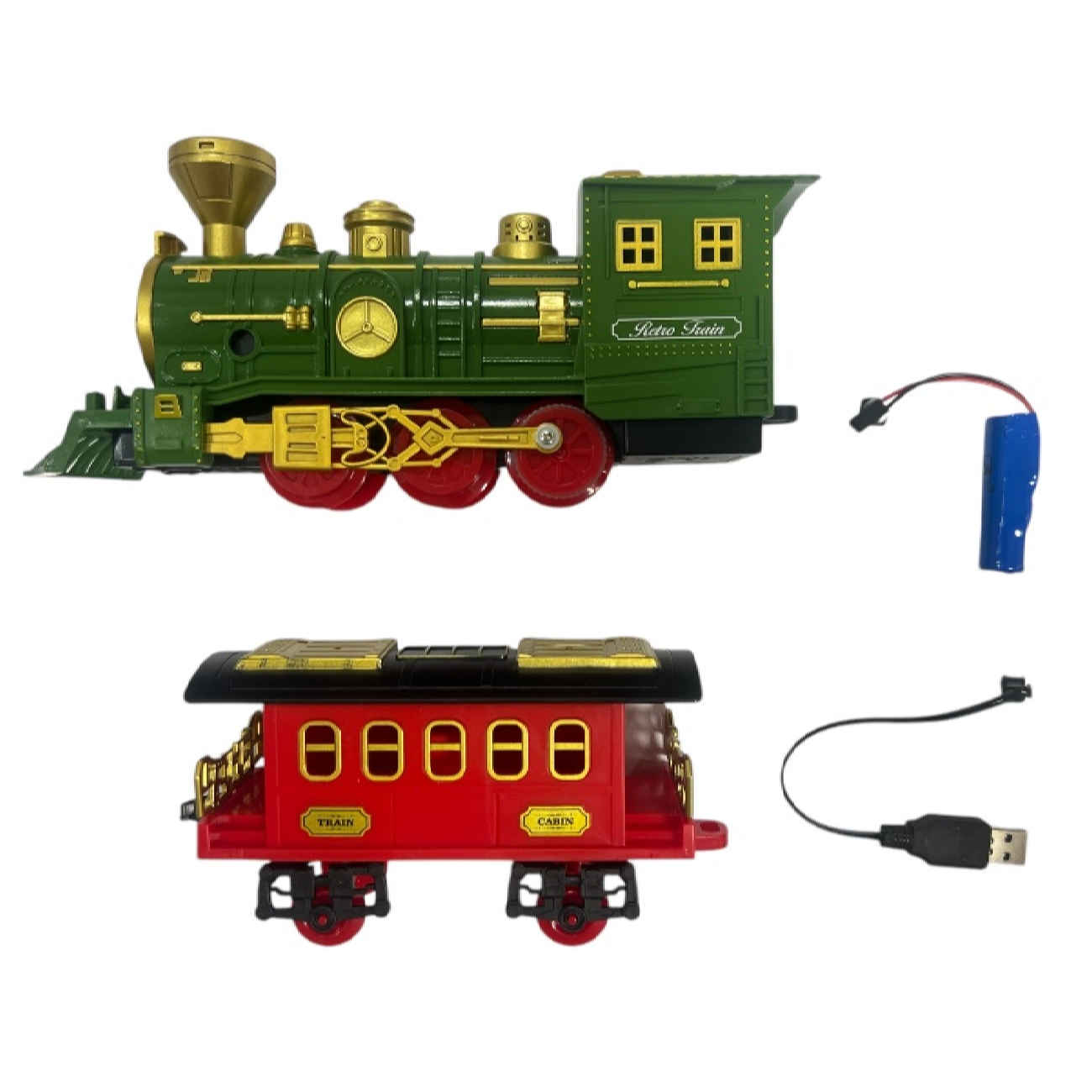 Classic Smoke Train Play set for Kids – 17-Piece Rechargeable Electric ...