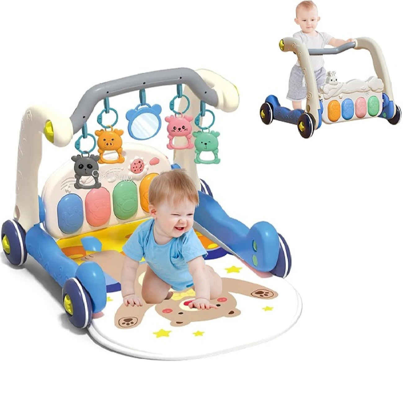 Cozy Brown Bear Baby Play Mat – Soft & Interactive Activity Gym ...