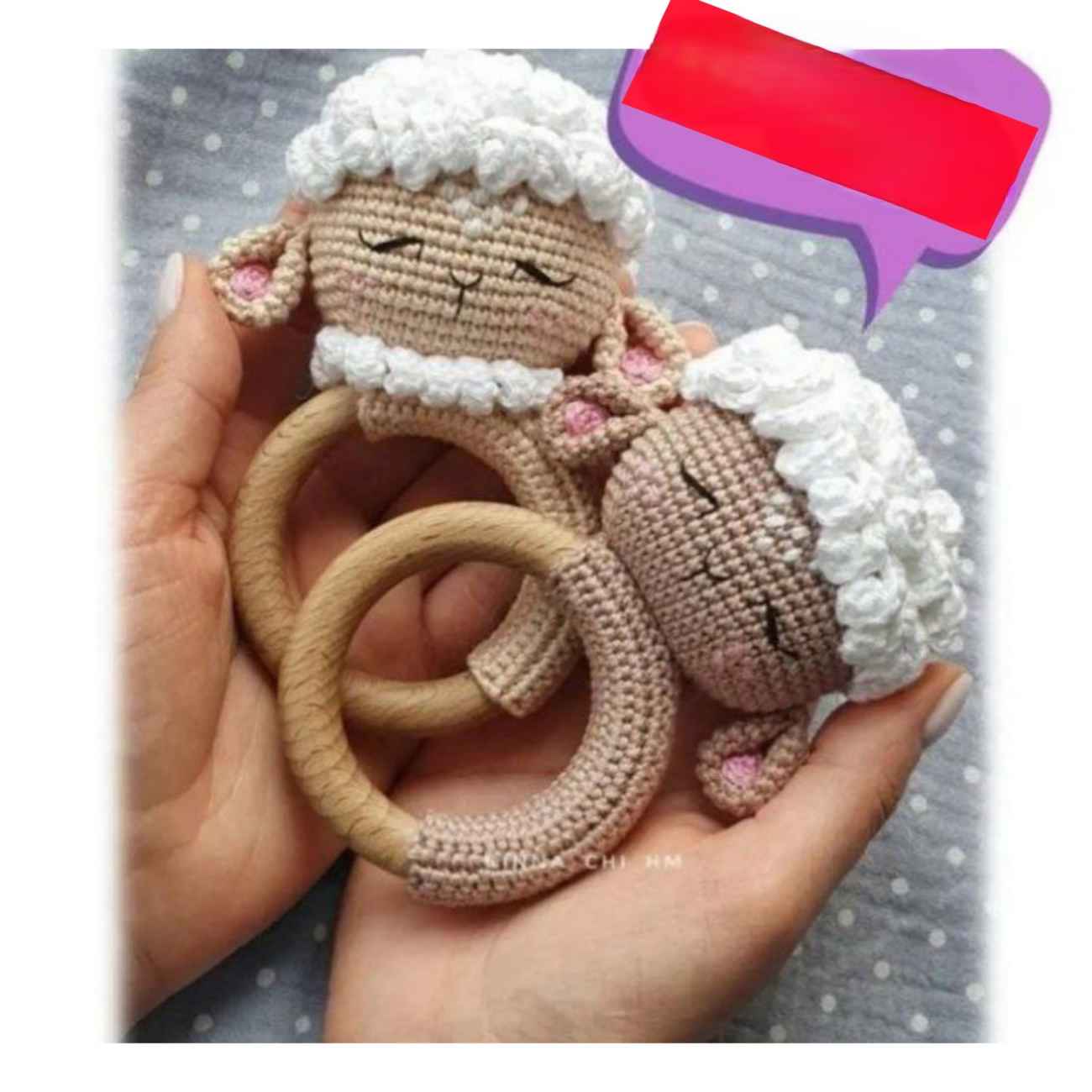 Cute Sheep Baby Rattle – Hand-Knitted with Love for Infants - ShopiPersia