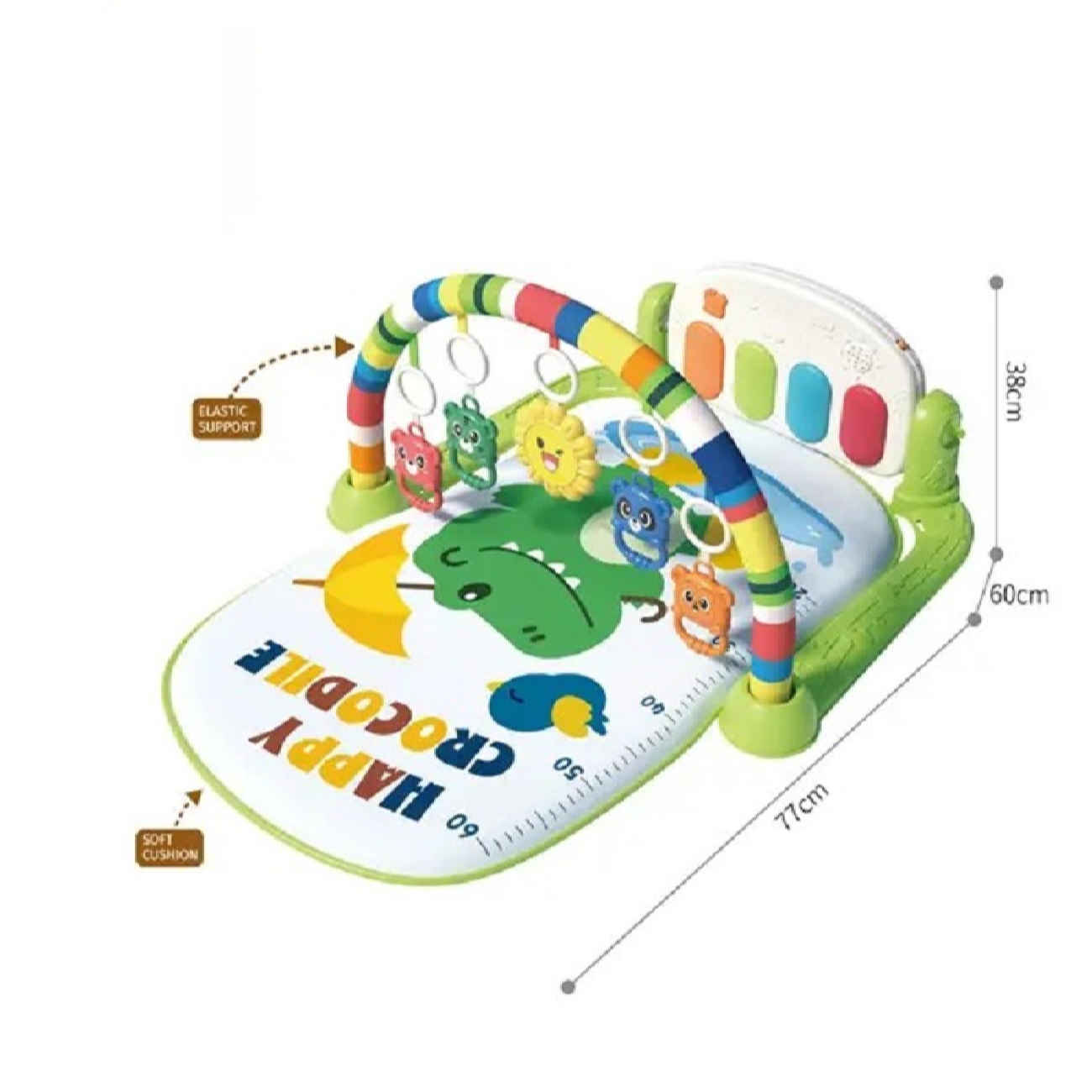 Dinosaur Play Mat with Umbrella Arch – Interactive Baby Activity Gym ...