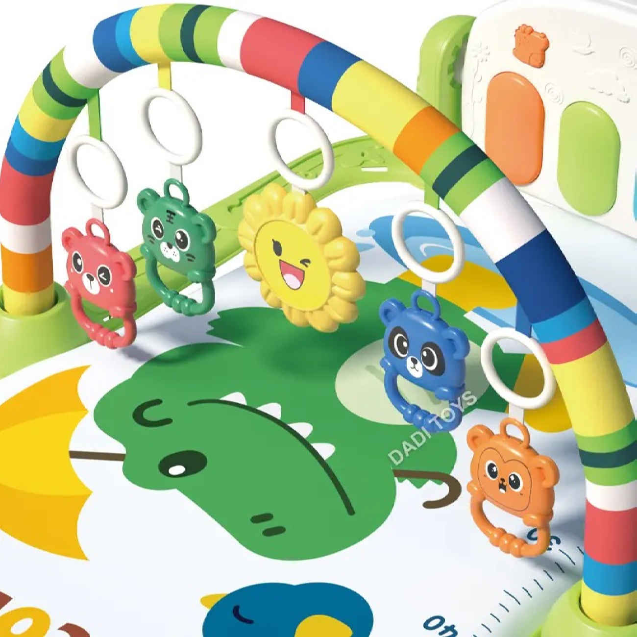 Dinosaur Play Mat with Umbrella Arch – Interactive Baby Activity Gym ...