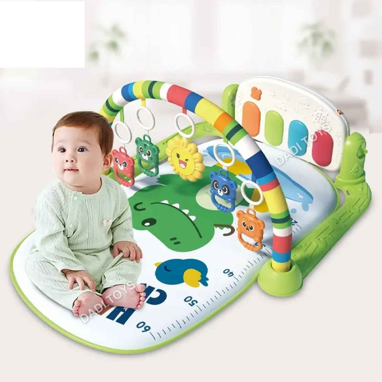 Dinosaur Play Mat with Umbrella Arch – Interactive Baby Activity Gym ...