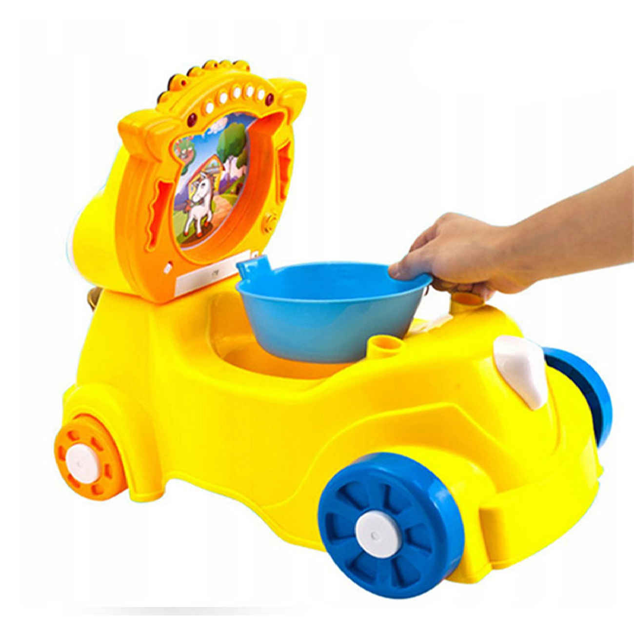 HUANGER Yellow Horse Musical Baby Walker – Ride-On Standing Support and ...
