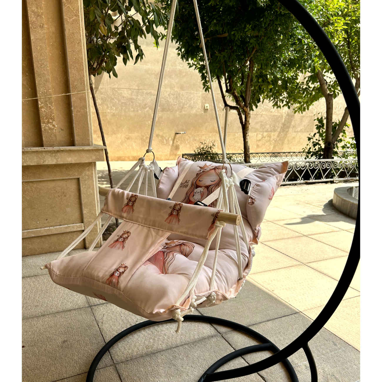 Relaxy-Style Baby Swing – Soft Microfiber & Solid Wood for Gentle Play ...