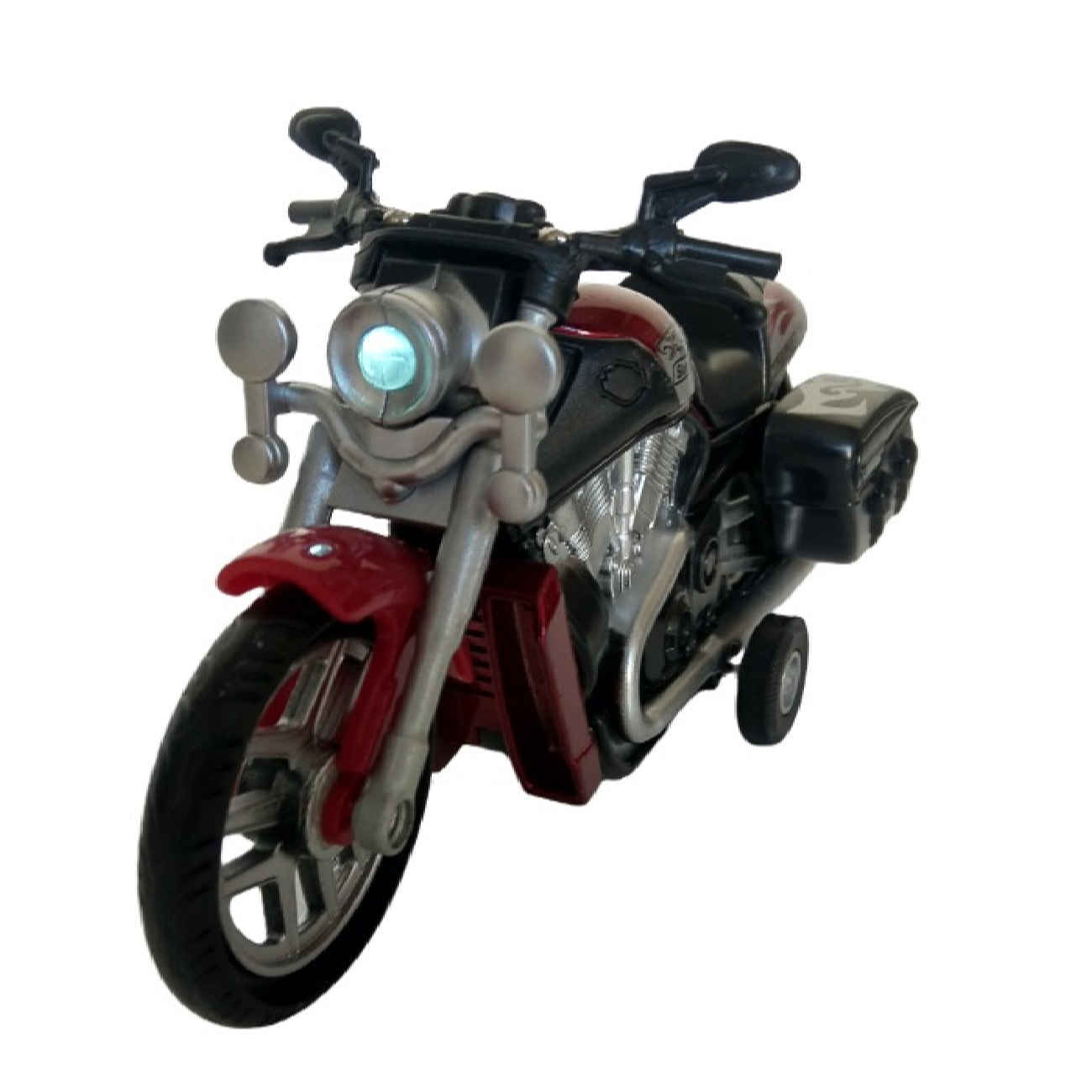 Scale Red Die-Cast Pull-Back Motorcycle Toy with Lights & Sound -1:16 ...