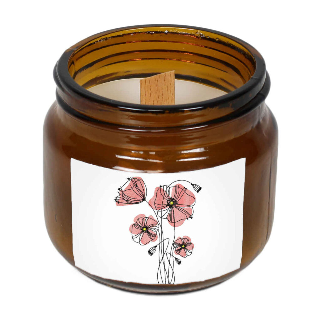Scented Candle Jar – Minimalist Floral Design, A Stylish Accent for Any ...
