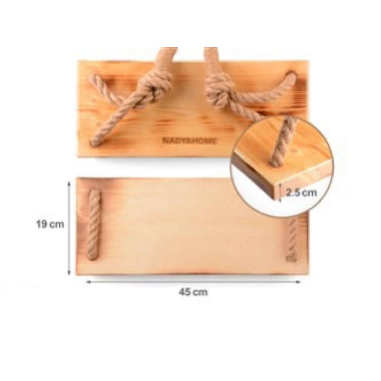 Simple Wooden Seat Swing – Solid Timber & Rope for Kids (Ages 3–12 ...