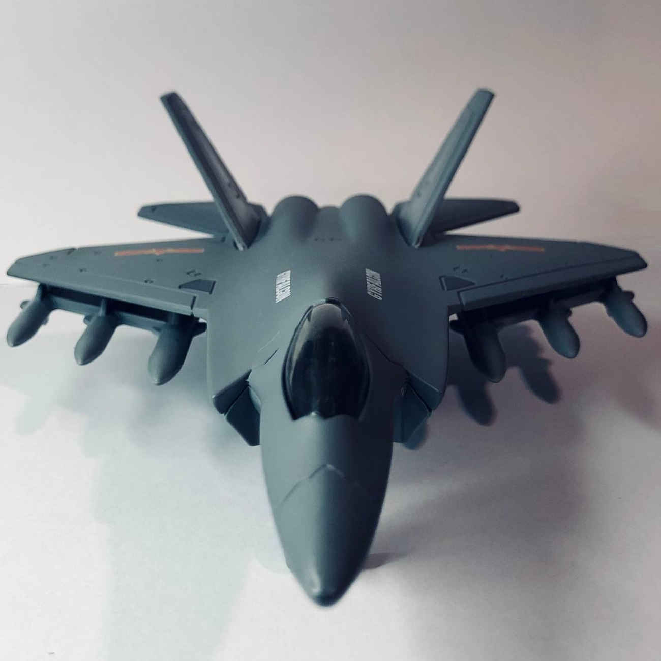 Stealth Fighter Jet Model J-35 – Decorative Collectible with Red & Blue ...