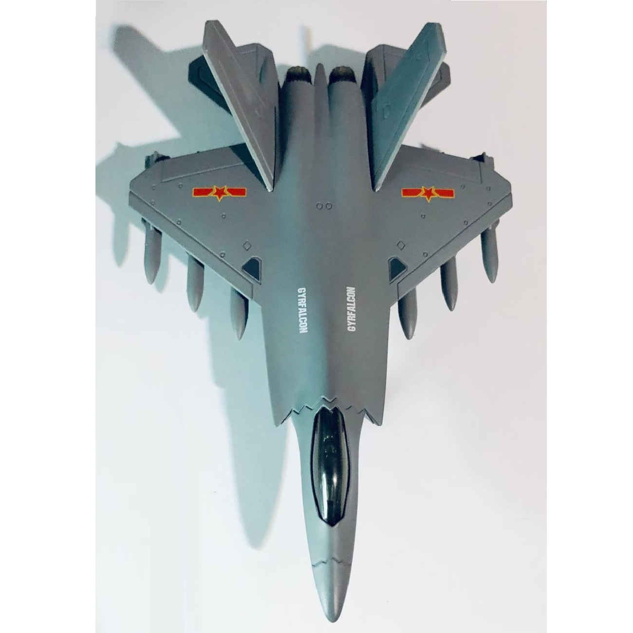 Stealth Fighter Jet Model J-35 – Decorative Collectible with Red & Blue ...