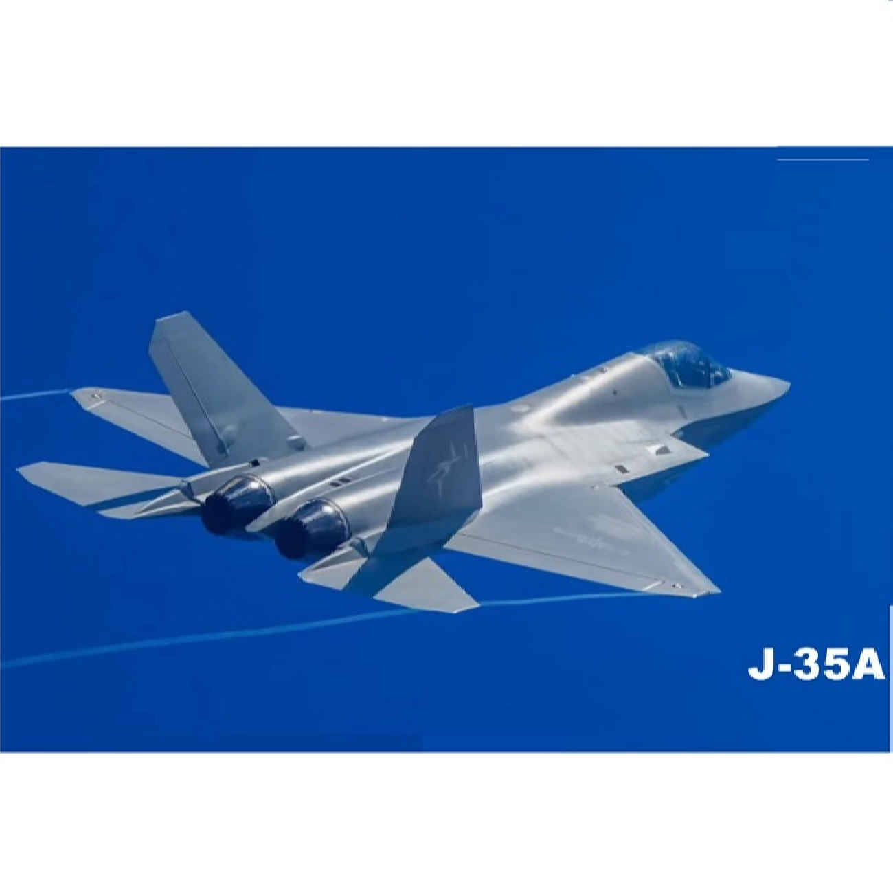 Stealth Fighter Jet Model J-35 – Decorative Collectible with Red & Blue ...