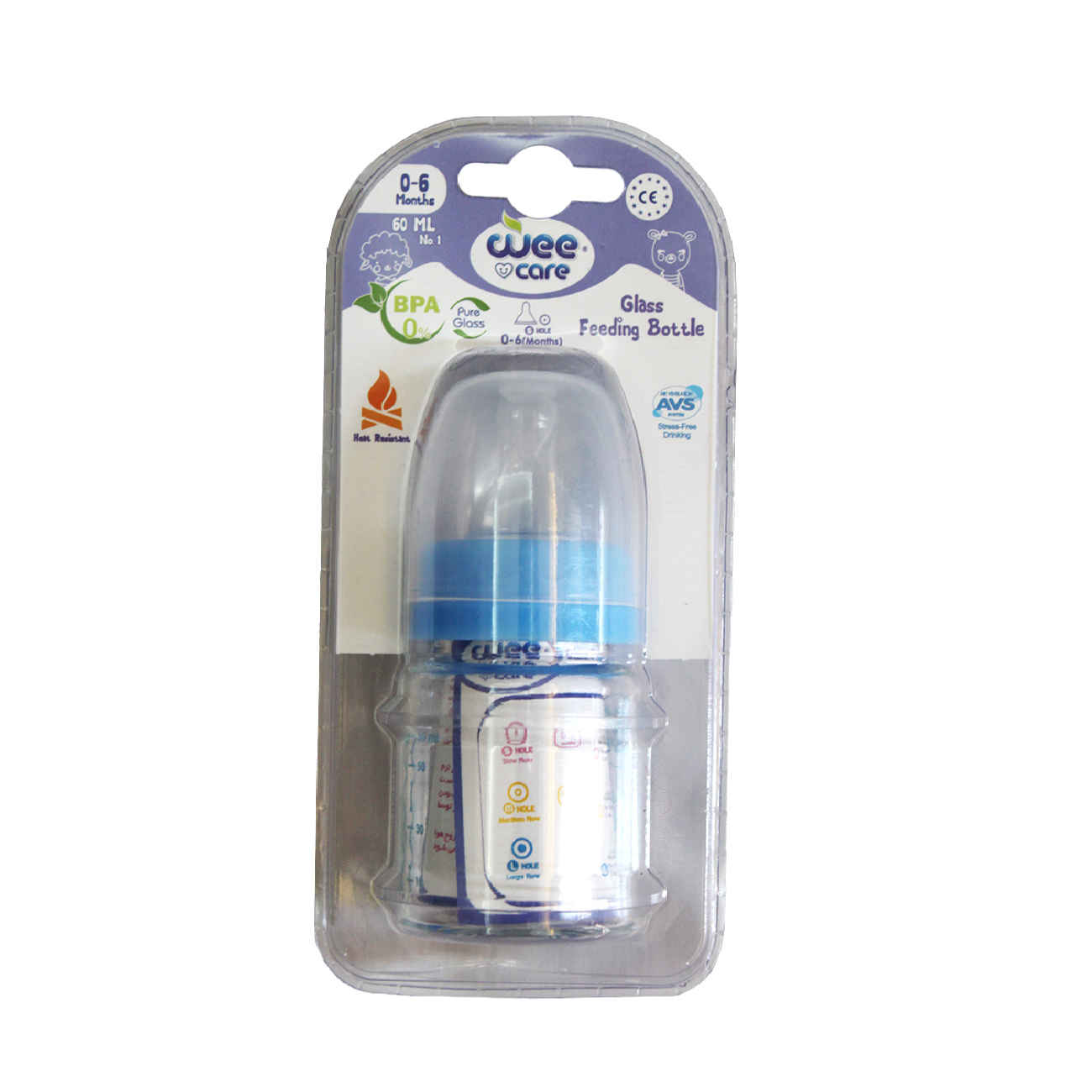 Wee Care Pyrex Baby Feeding Bottle - 60ml - ShopiPersia