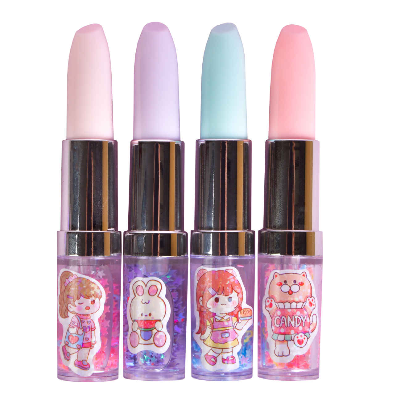 Adorable 4-Piece Lipstick Pen Set – Fun Stationery for Kids & Teens ...