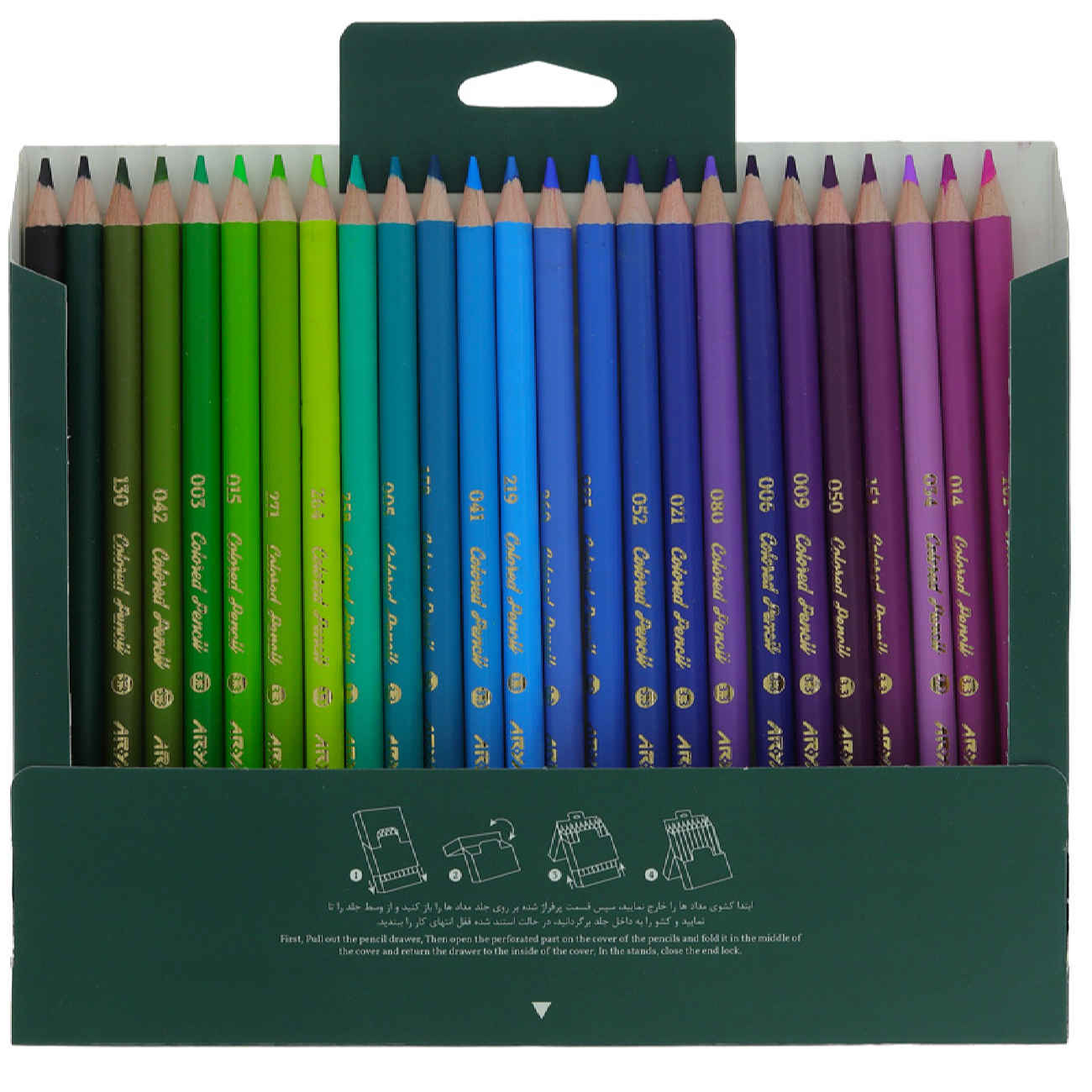 Arya Artist 50-Color Colored Pencils with Unique Fish Pattern - ShopiPersia