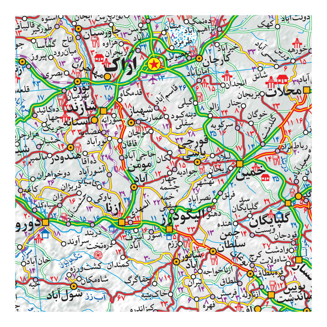 Comprehensive Road Map of Iran: Detailed Highways Major Routes & Key ...