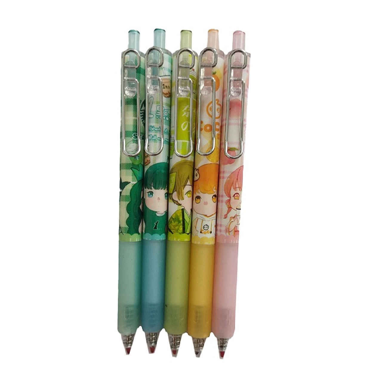 Cute Anime Ballpoint Pen Set – 5 Pieces for School and Creative ...
