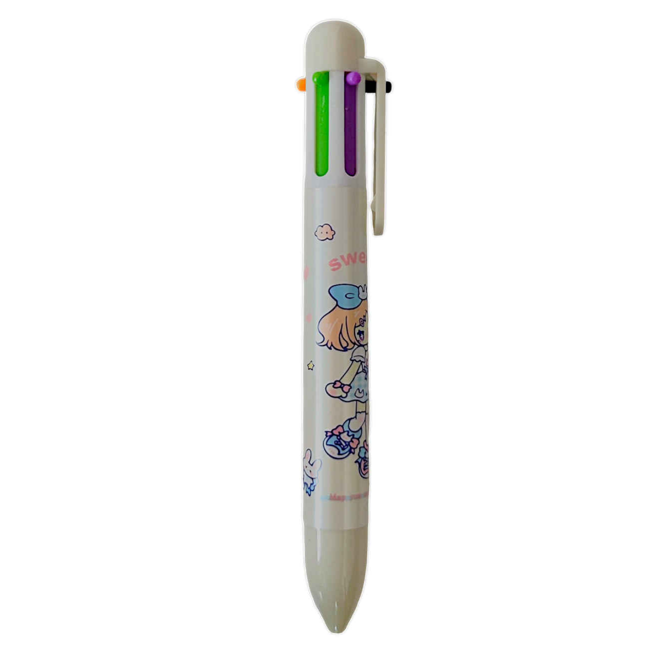 Cute Sweet Girl Multi-Color Pen – 6 Ink Shades in One Click Pen ...
