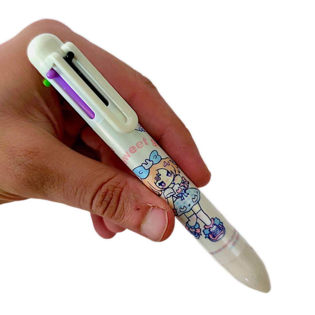 Cute Sweet Girl Multi-Color Pen – 6 Ink Shades in One Click Pen ...