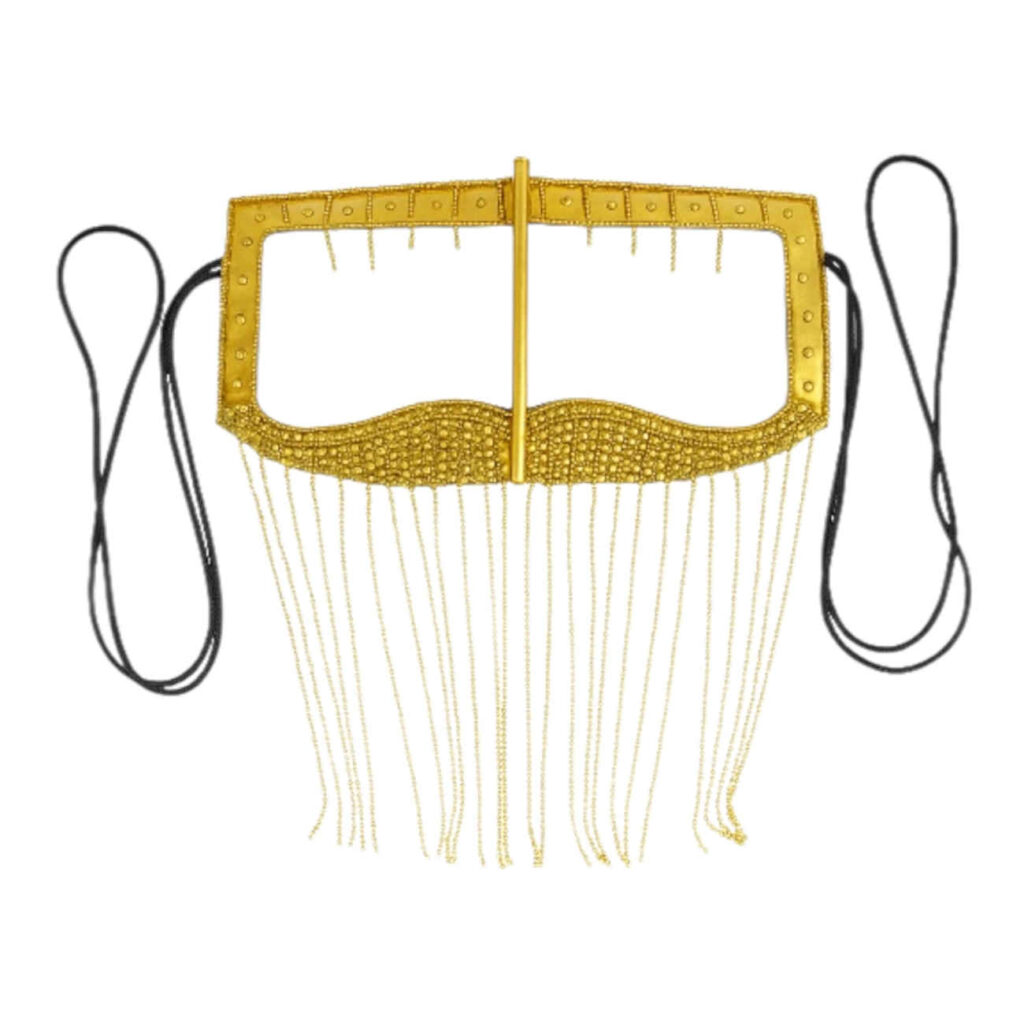 Gold Rhinestone Burqa with Long Chain – Traditional Southern Style ...