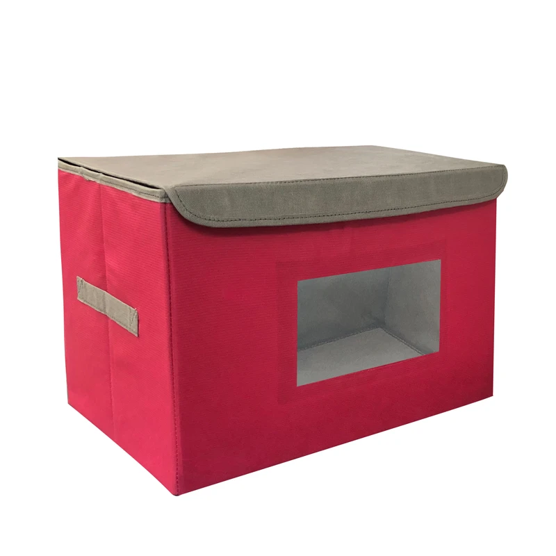 Large Size Soft Clothes Organizer – Fabric Storage Box with Lid and ...