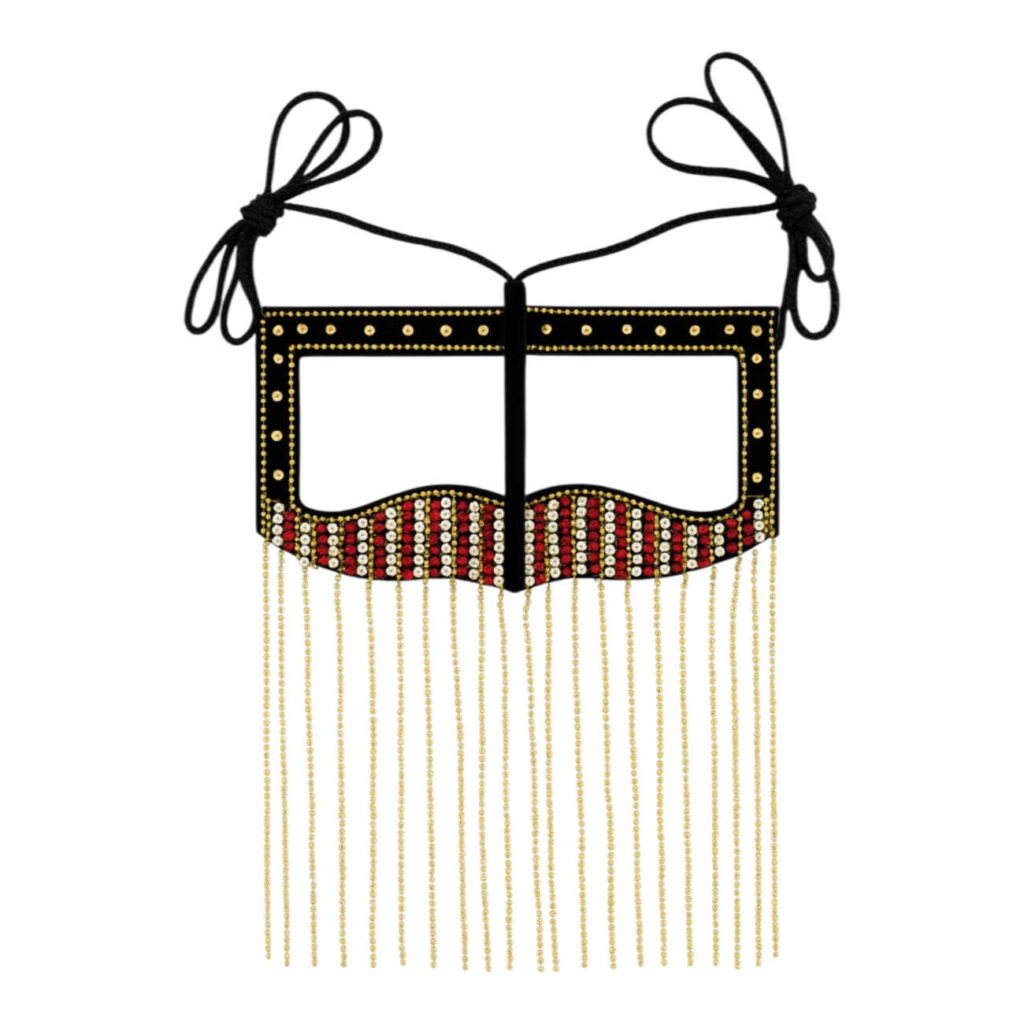 Luxury Handmade Rhinestone Burqa for Women – Gold Hanging Detail ...