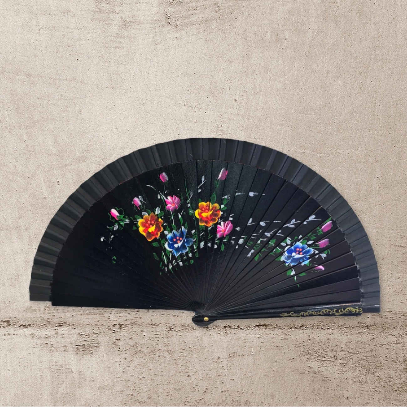 Premium Wooden Hand Fan – Elegant Floral Design - ShopiPersia