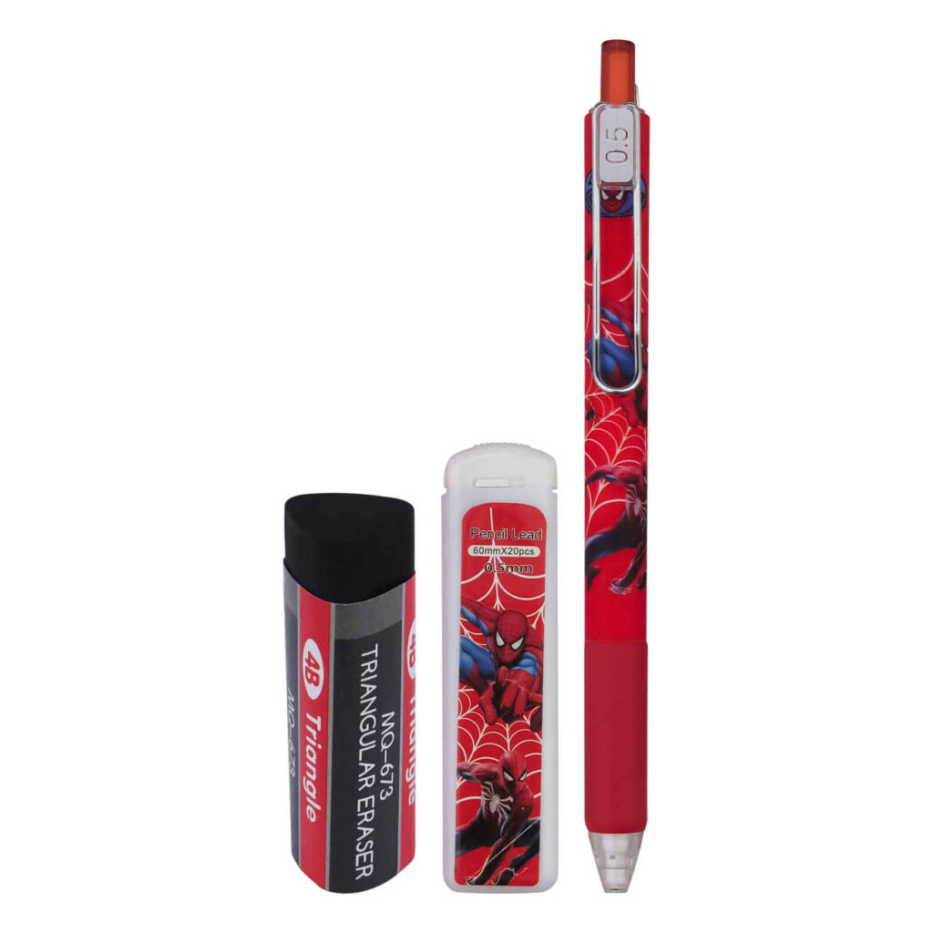 Spider-Man 0.5mm Mechanical Pencil Set – Includes Lead & Eraser ...