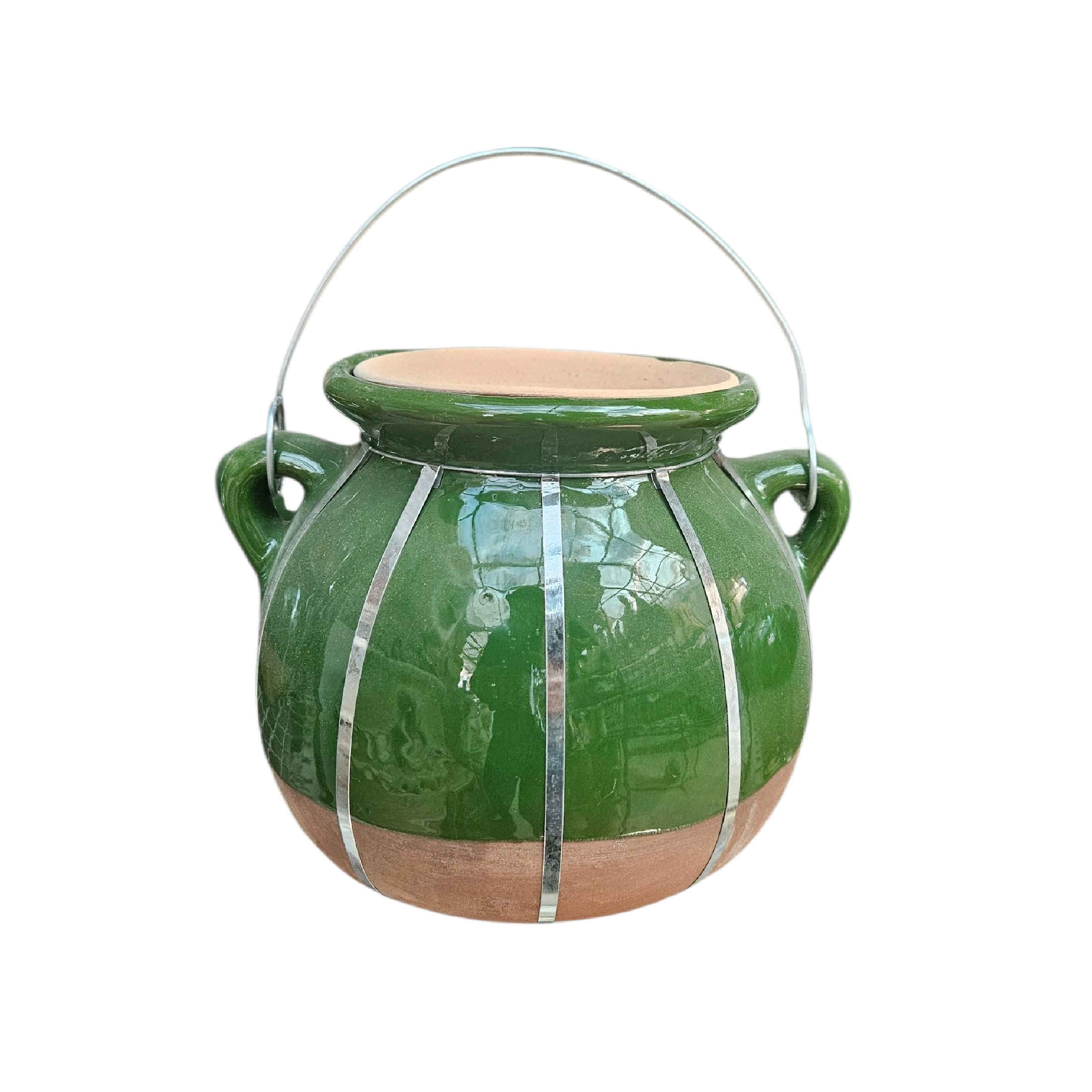 Handcrafted Persian Casserole Pottery Dizi Pot with Metal Handle ...