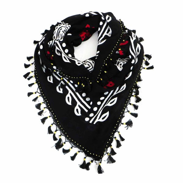 Handmade Kurdish Scarf - Toranj Design Multicolor Tassels - ShopiPersia