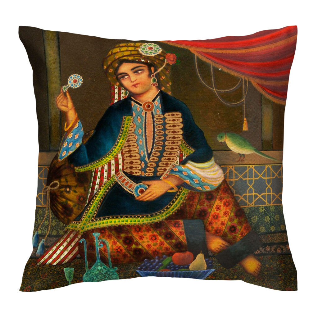 "Shahdokht" Velvet Cushion Cover – Inspired by Persian Art, Ideal for ...