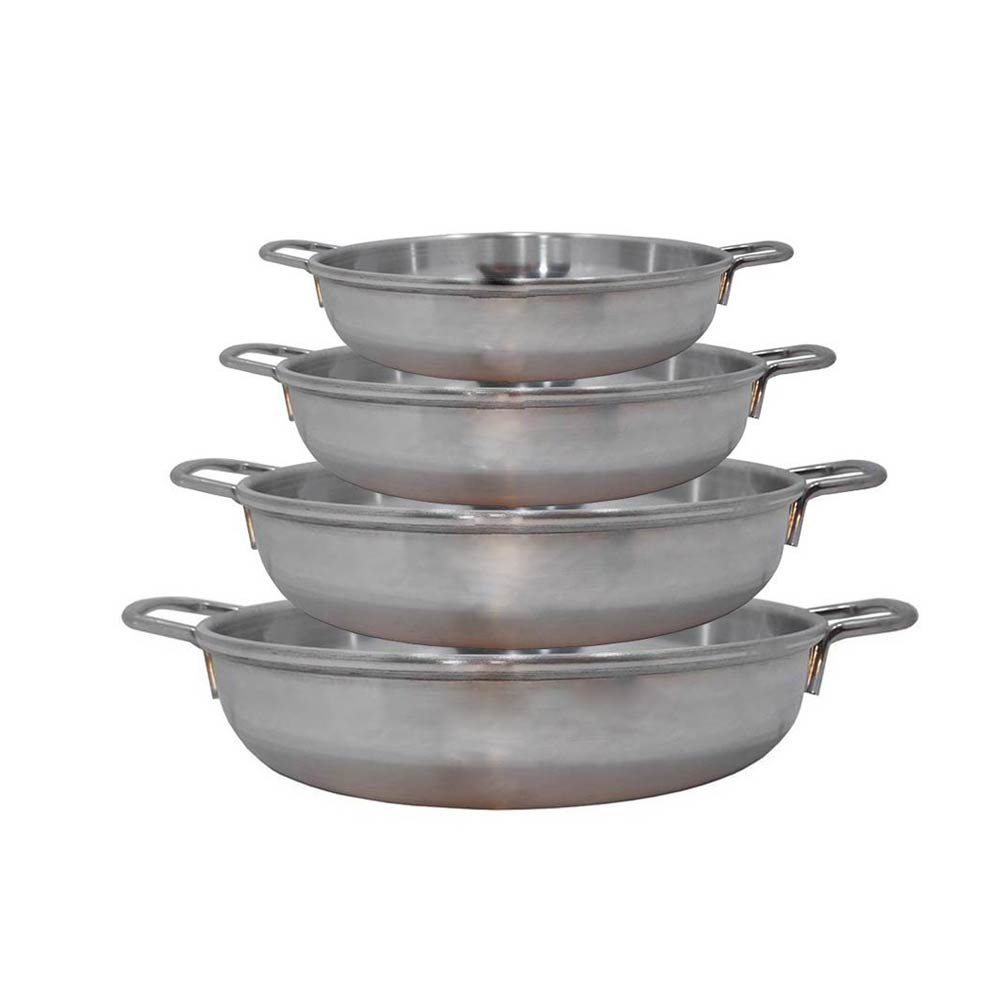 5-Piece Aluminum Frying Pan Set with Metal Double Handles – Non-Stick ...