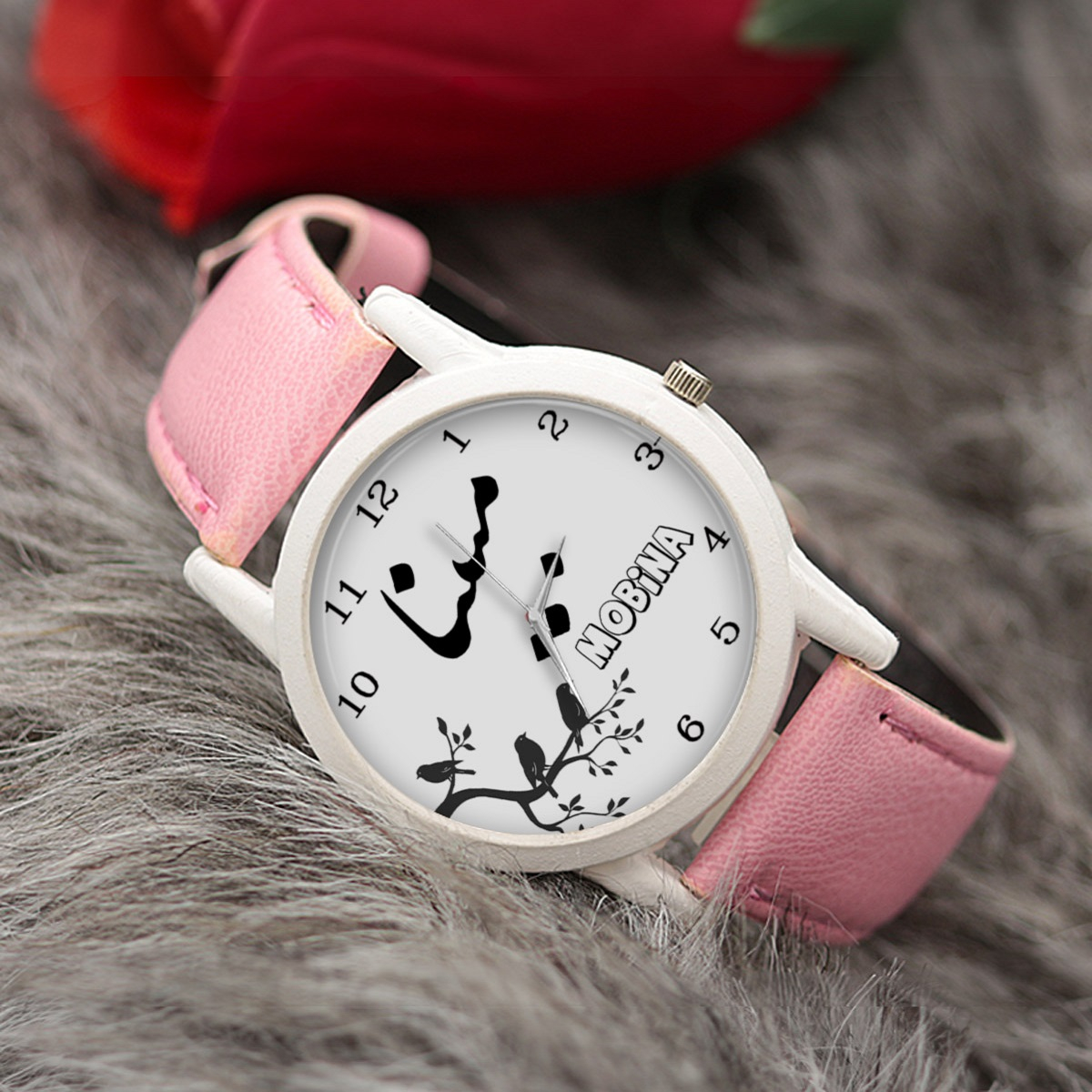 Analog Watch Mobina – Minimal Daily Watch with Faux Leather Strap and ...