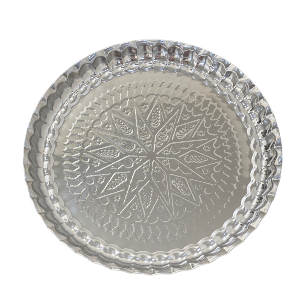 Elegant Stainless Steel Scalloped Serving Tray – Ideal for Serving ...