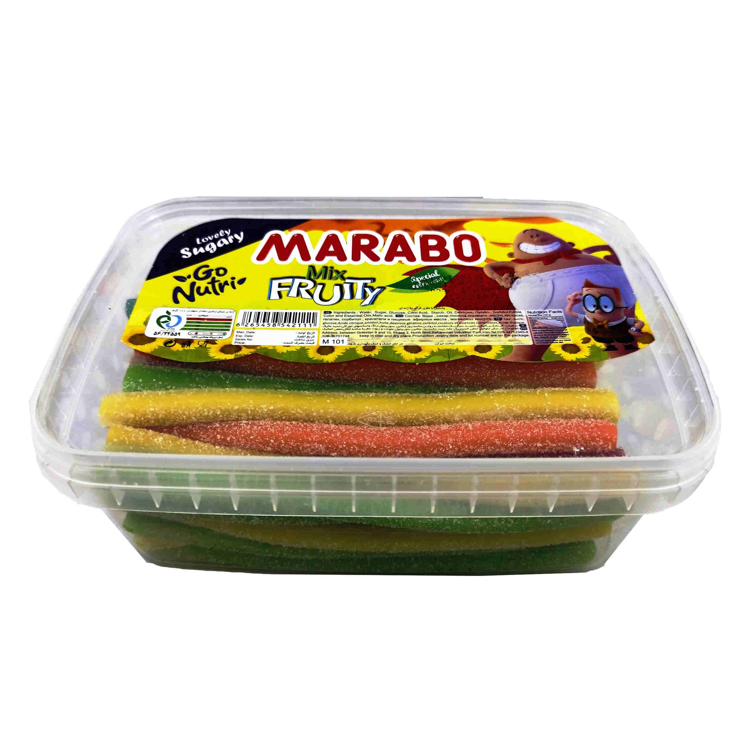 Halal Mixed Fruit Gummy Candy – Marabo Sugar-Coated Tube Gummies, 900g ...