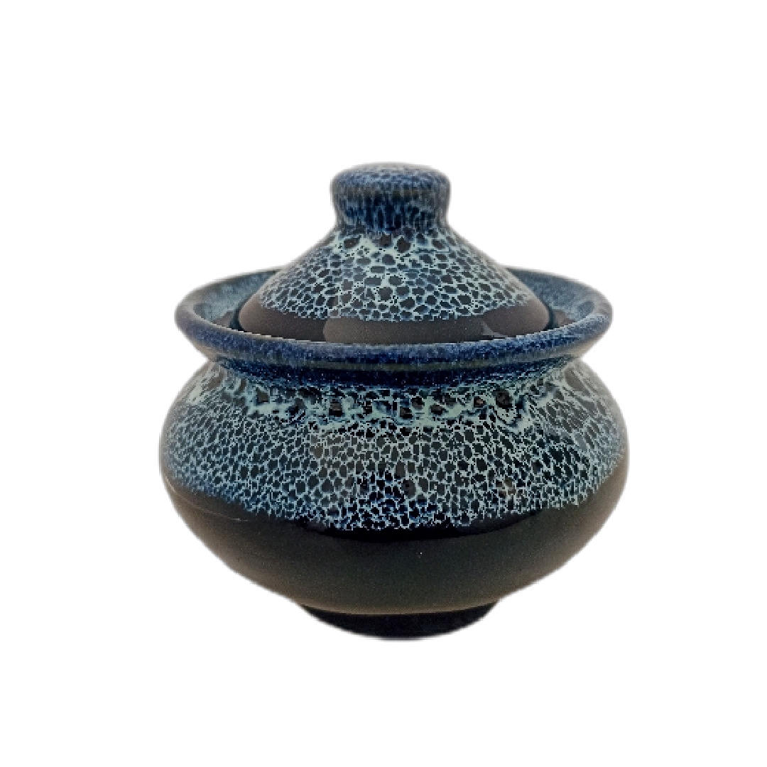 Handcrafted Blue Pottery Jar – Suitable for Sugar Cubes, Candies ...