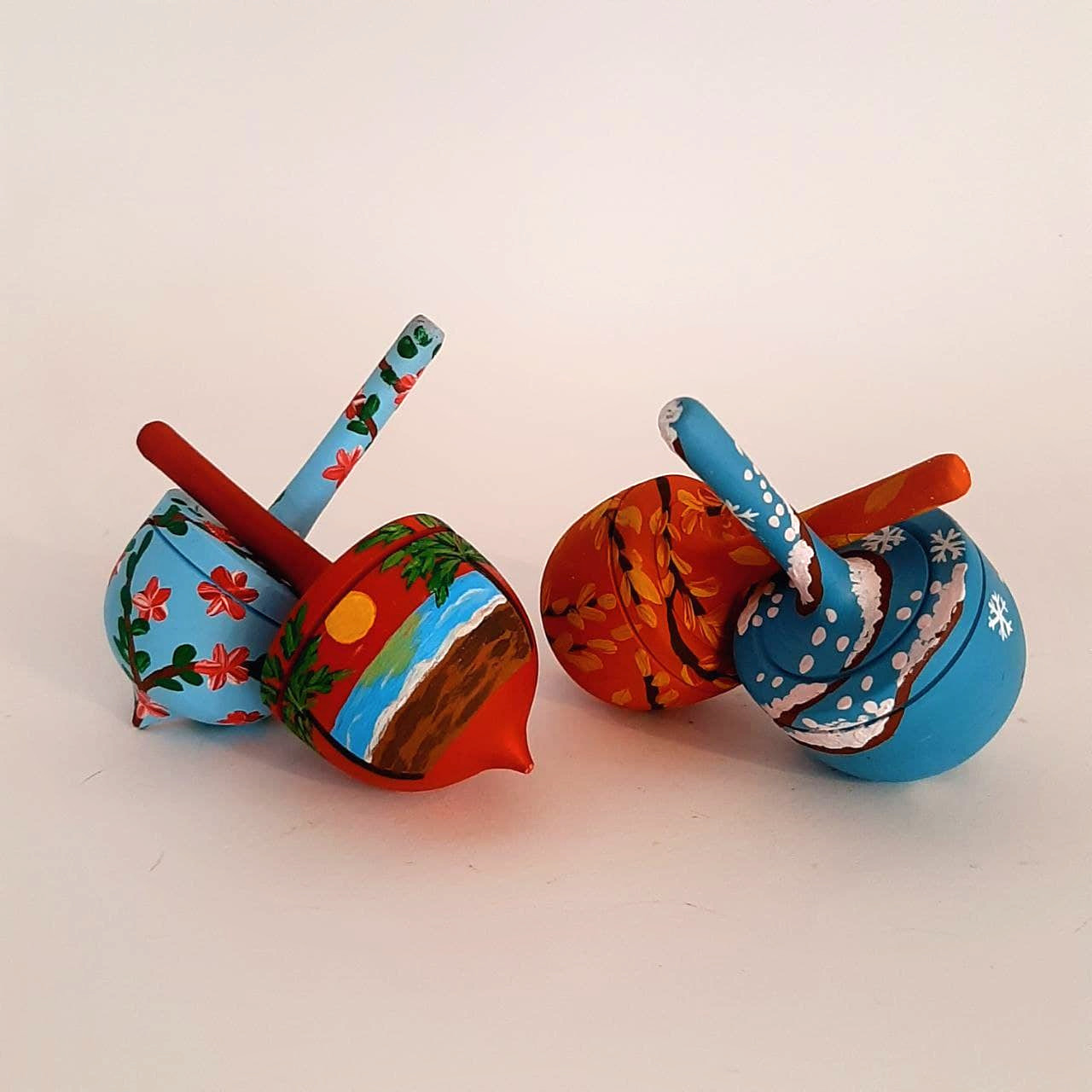Handcrafted Persian Wooden Spinning Tops – The Four Seasons Collection ...