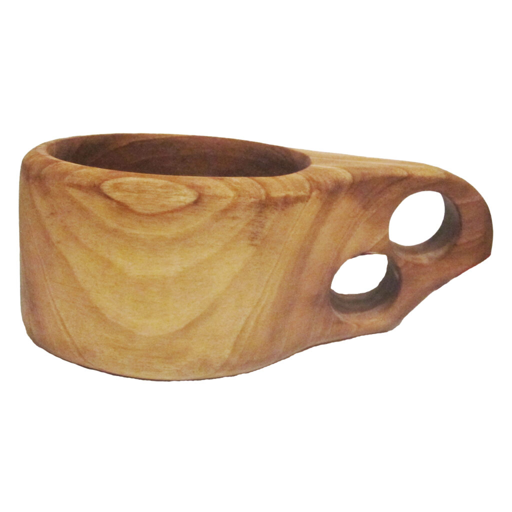 Handcrafted Wooden Kuksa Mug – Engraved with Persian Poem “Be ...