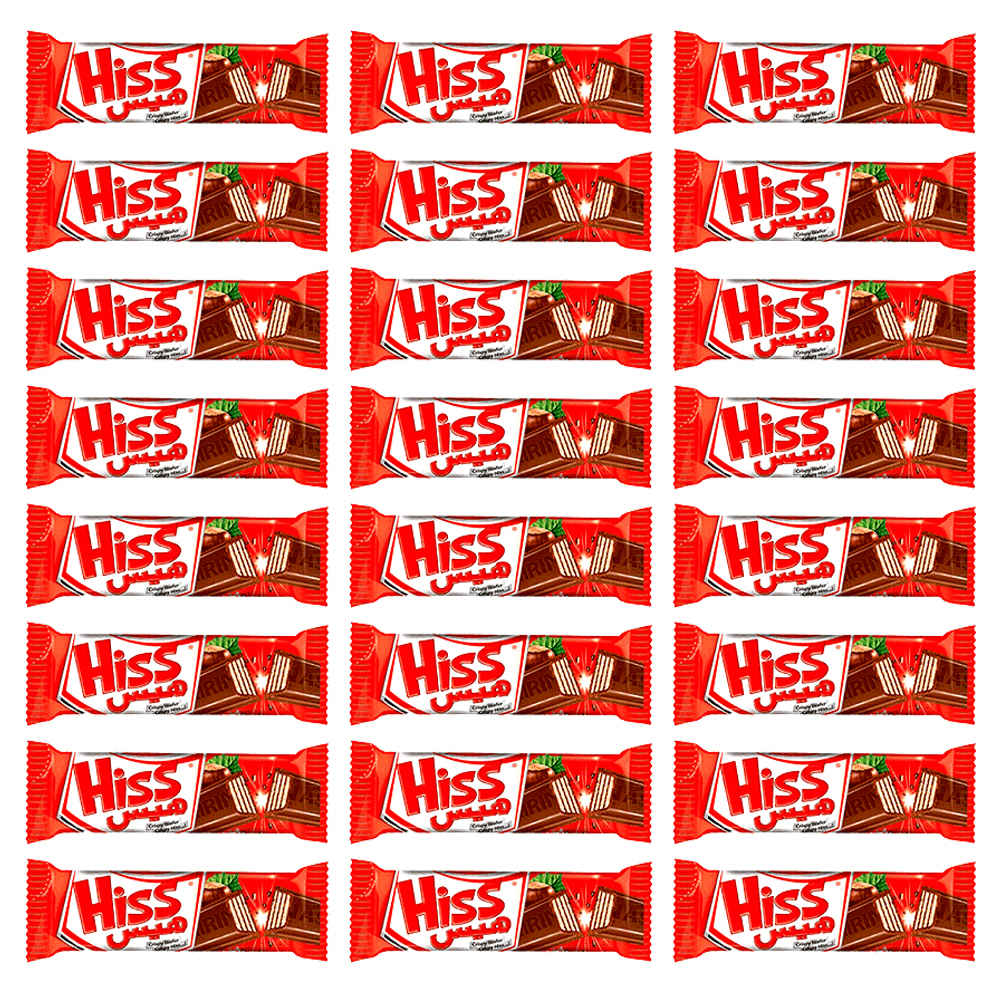 Hiss Chocolate-Coated Wafer by Shirin Asal – 20 g Each, 24-Piece Pack ...