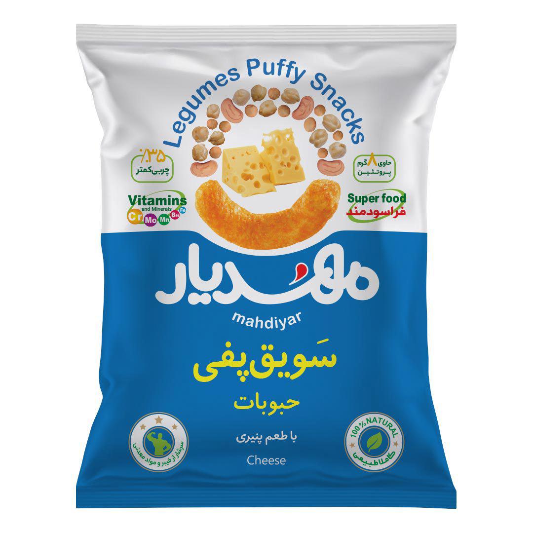Mahdiyar Puffed Grain & Legume Cheese Snack – 50 g × 15 Individual ...