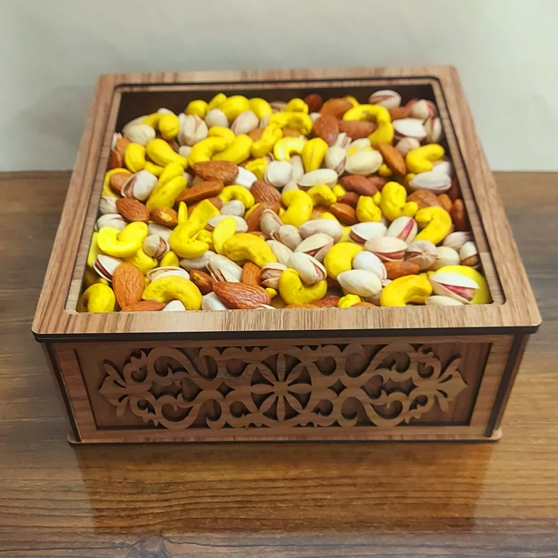 Premium Wooden Nut Gift Box – A Delightful Mix of Pistachios, Cashews ...