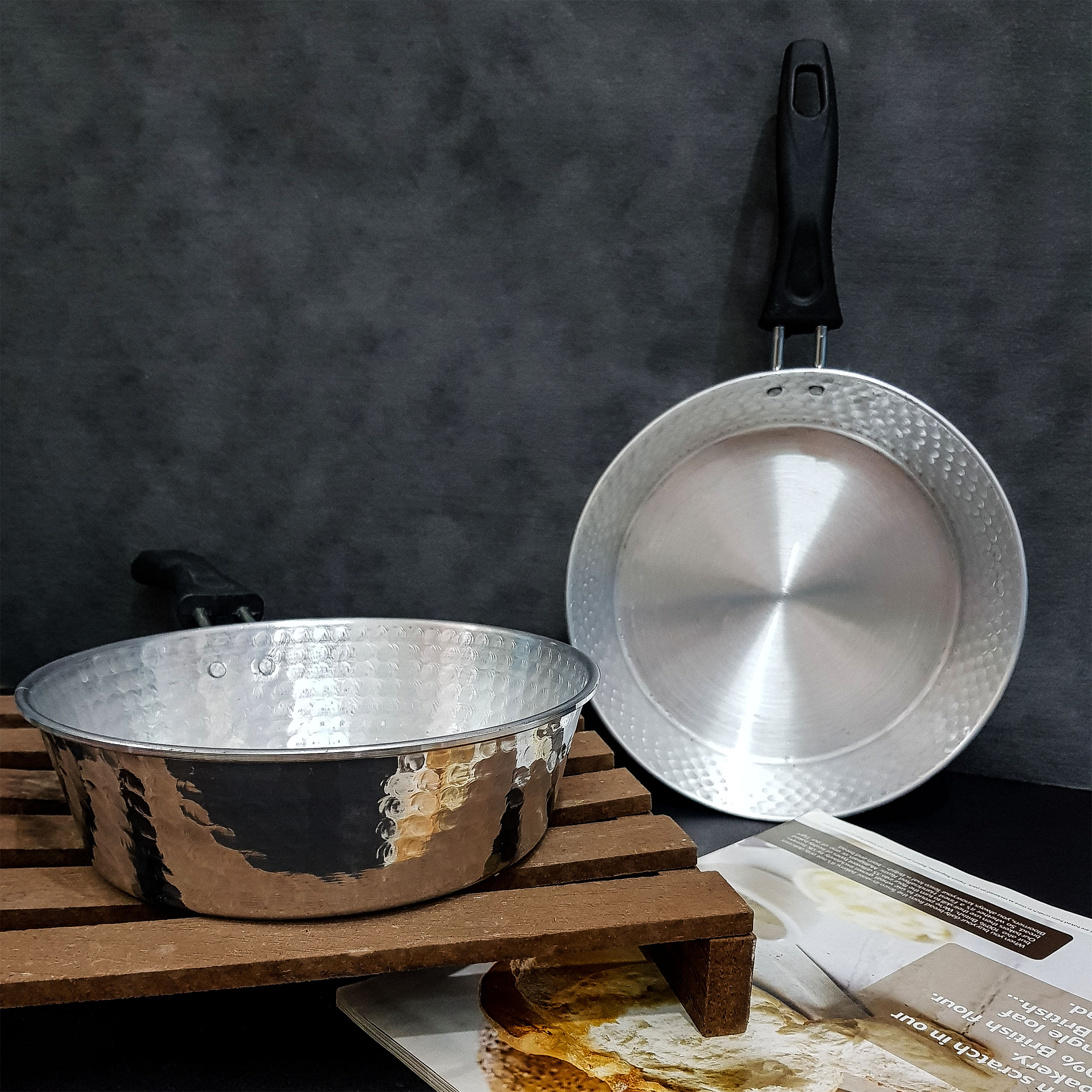 Two-Piece Hammered Aluminum Frying Pan Set – 18 & 26 cm, Single-Handle ...