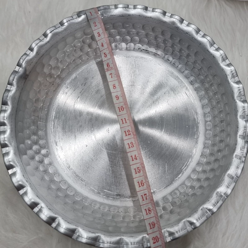 Hand-Hammered Aluminum Plates – Set of 6 Traditional 20 cm Metal Dishes ...