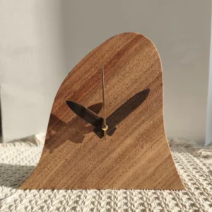 Handcrafted Walnut Wood Desk Clock – Elegant Rectangular Timepiece with ...